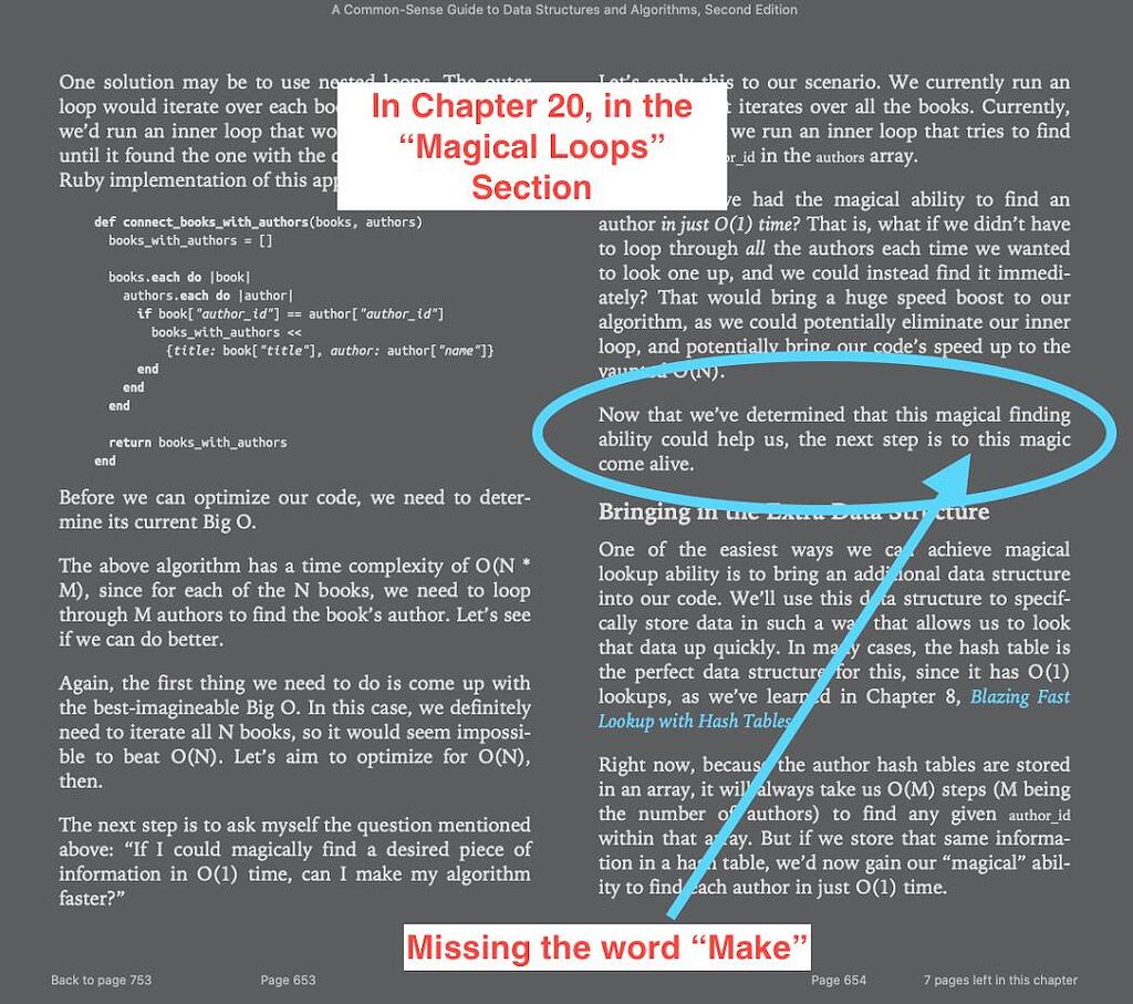 A Common-Sense Guide to Data Structures and Algorithms, Second Edition: word missing in chapter ...